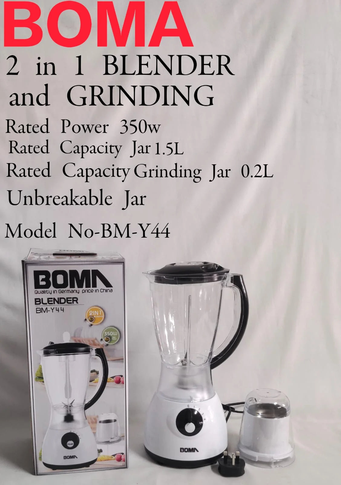 Boma 2 in 1 Blender- BM-Y44 – HIII-STYLE